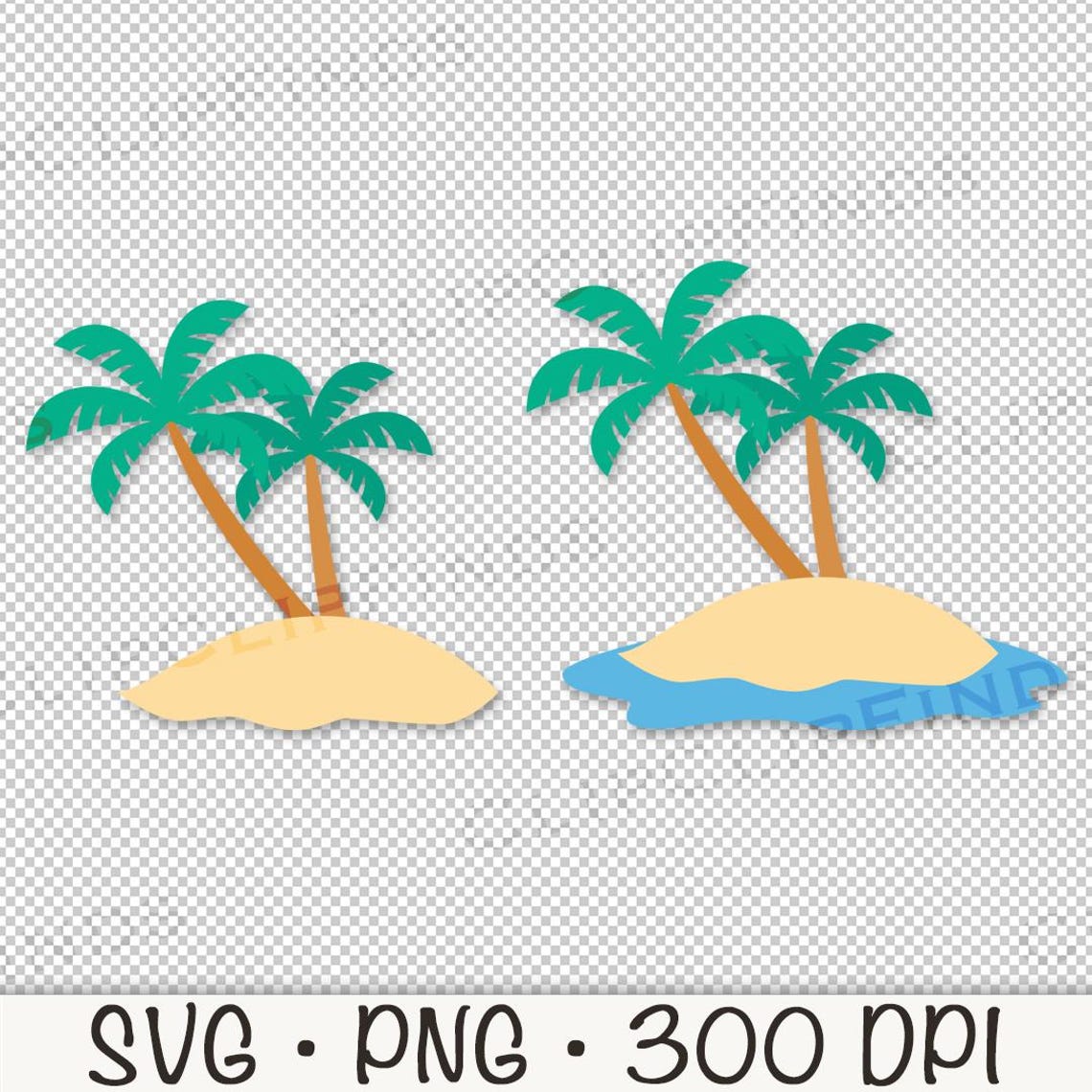 Island SVG, Island Clipart, Island PNG, Tropical Island, Palm Trees ...