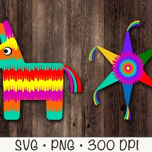 Mexican Fiesta Piñata Clipart: Hand-drawn SVG, PNG (digital Download ...
