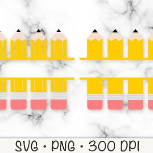 Pencil Split Monogram, Pencil, School, Teacher, SVG PNG, Back to School ...