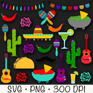 Cinco De Mayo Clipart: Mexican Fiesta Graphics (SVG, PNG) - Etsy