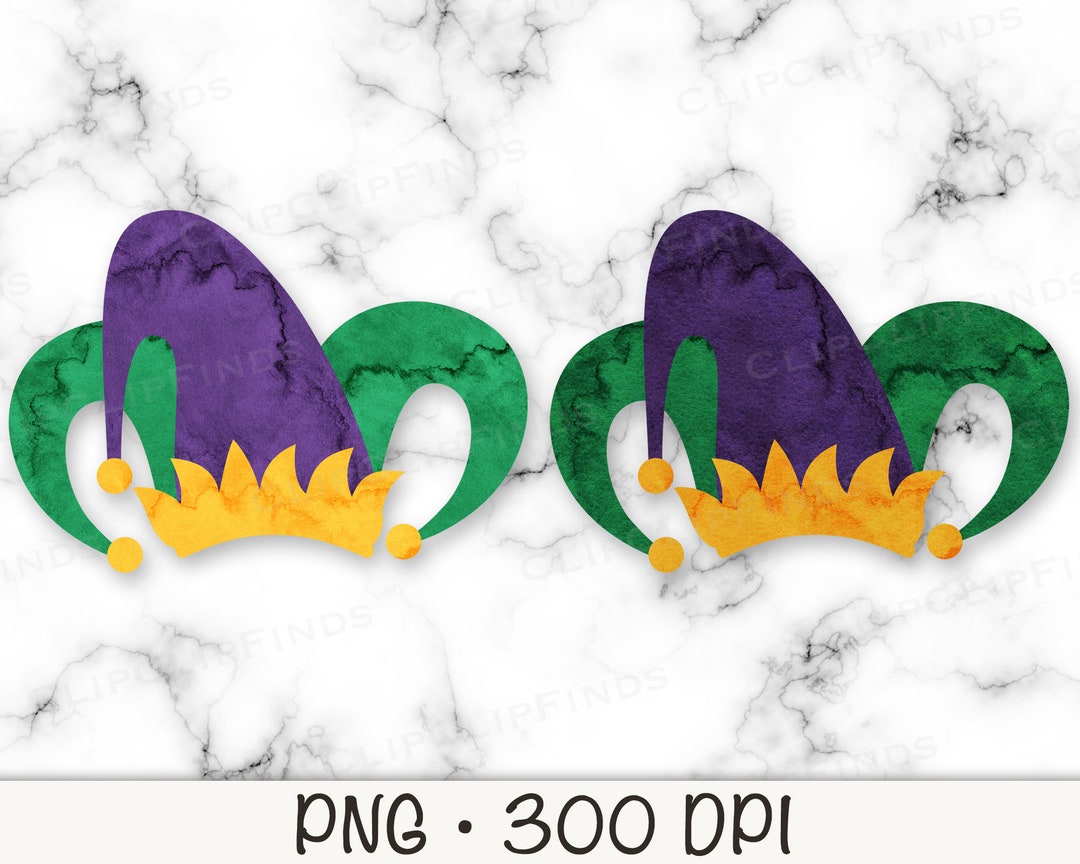 Watercolor Mardi Gras Jester Hat Mardi Gras Sublimation PNG - Etsy
