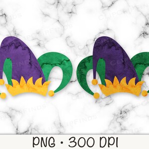 Watercolor Mardi Gras Jester Hat Mardi Gras Sublimation PNG - Etsy
