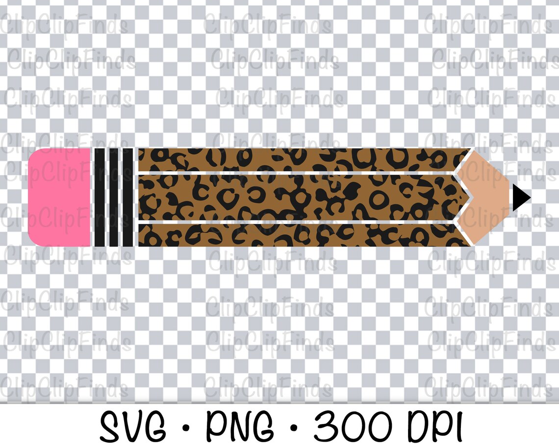 Leopard Print School Pencil SVG Vector File and PNG - Etsy