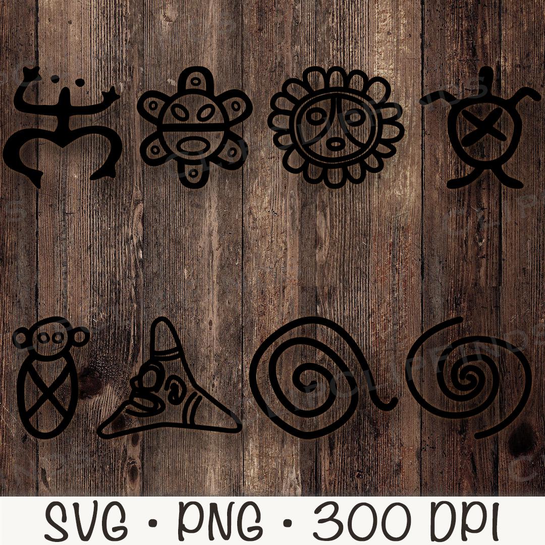 Taino Icon Symbols SVG, Puerto Rico, Taino Silhouette, Coqui, Boricua ...