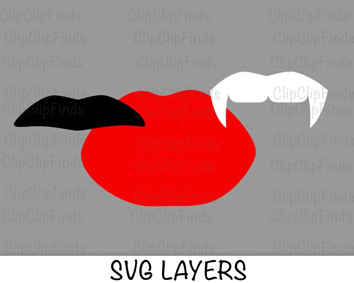 Fang Lips Vampire Lips Red Lips Halloween Fang Lips SVG - Etsy
