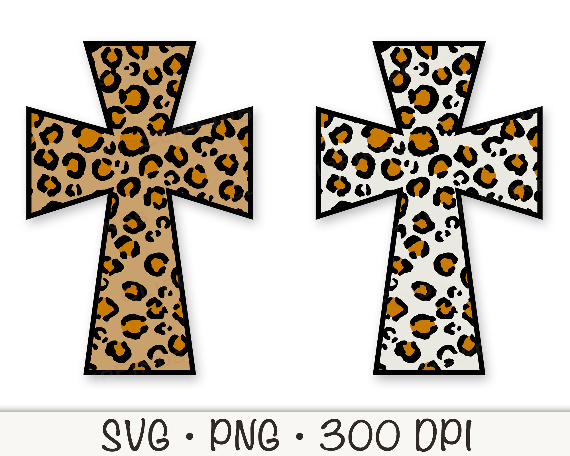 Leopard Print Cross, Cross SVG, PNG, Sublimation, Easter, Instant ...