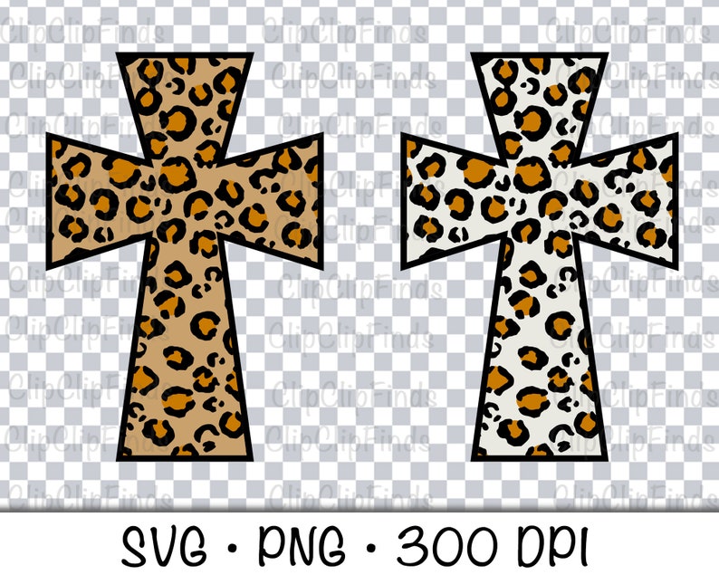 Leopard Print Cross Cross SVG PNG Sublimation Easter - Etsy