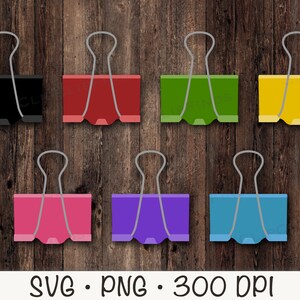 Binder Clips Clipart, SVG, PNG, School Supplies, Teacher, Student ...