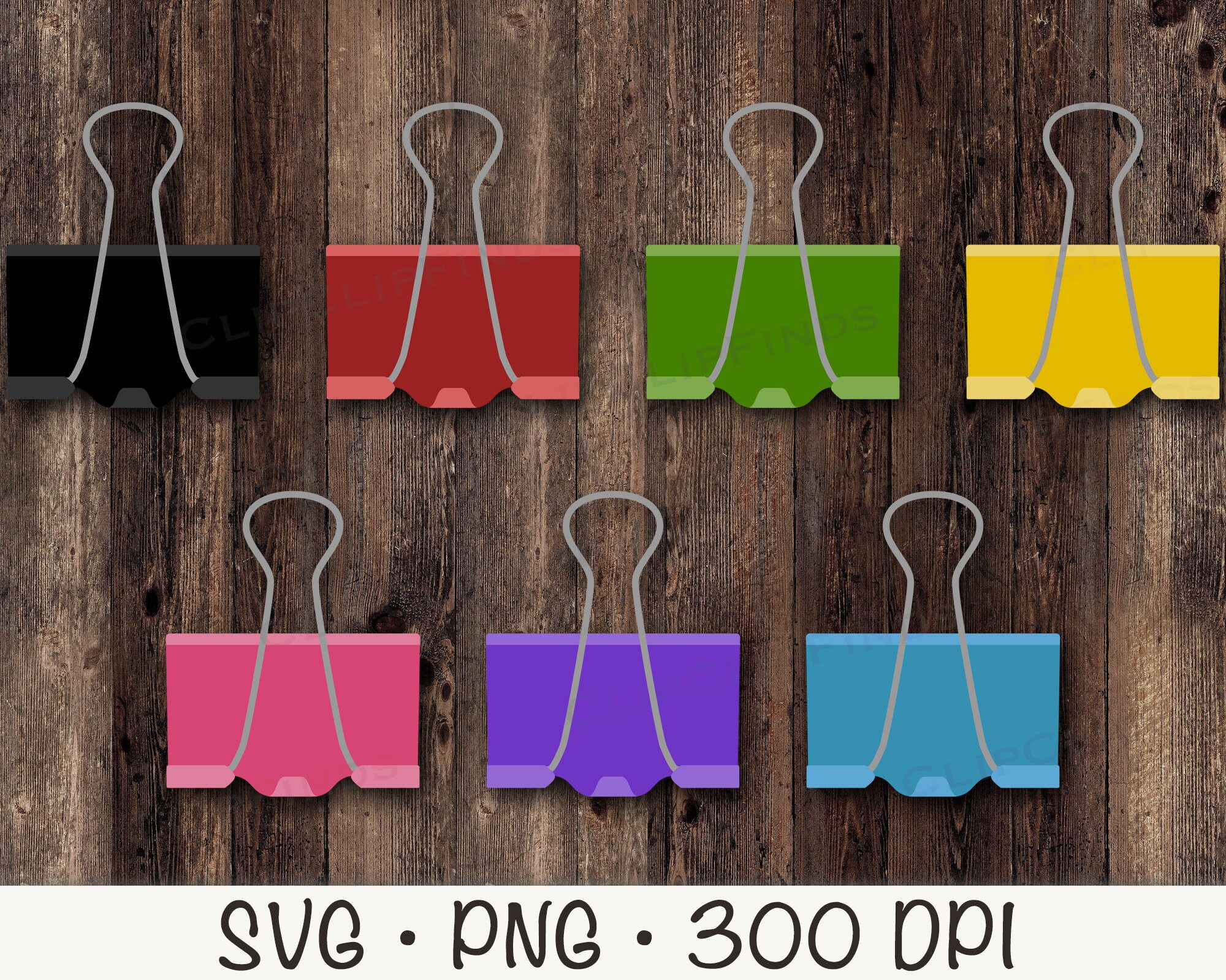Binder Clips Clipart, SVG, PNG, School Supplies, Teacher, Student ...