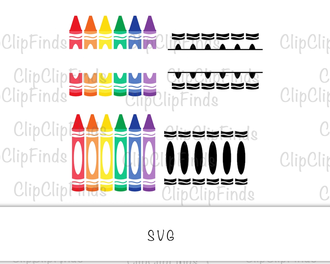 Crayon Split Monogram SVG Vector File and PNG Transparent - Etsy