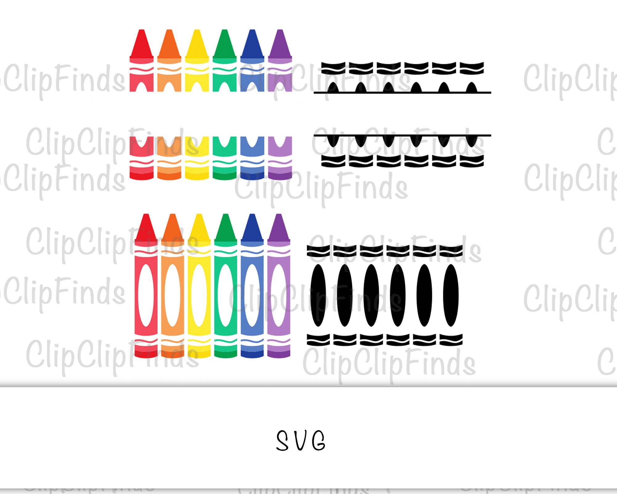 Crayon Split Monogram SVG Vector File and PNG Transparent - Etsy