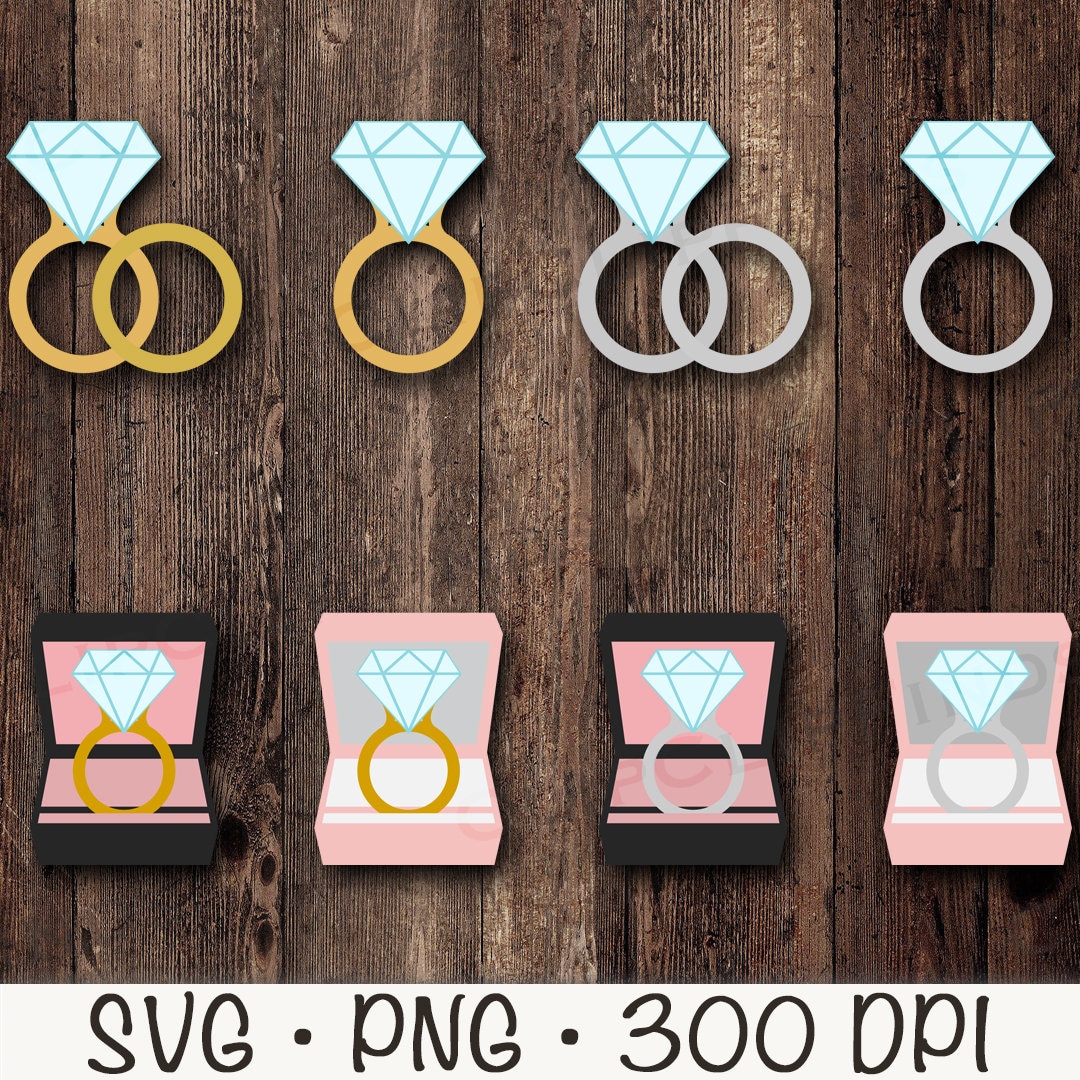 Wedding Ring SVG, Diamond Ring SVG, Wedding Band PNG, Wedding Ring ...
