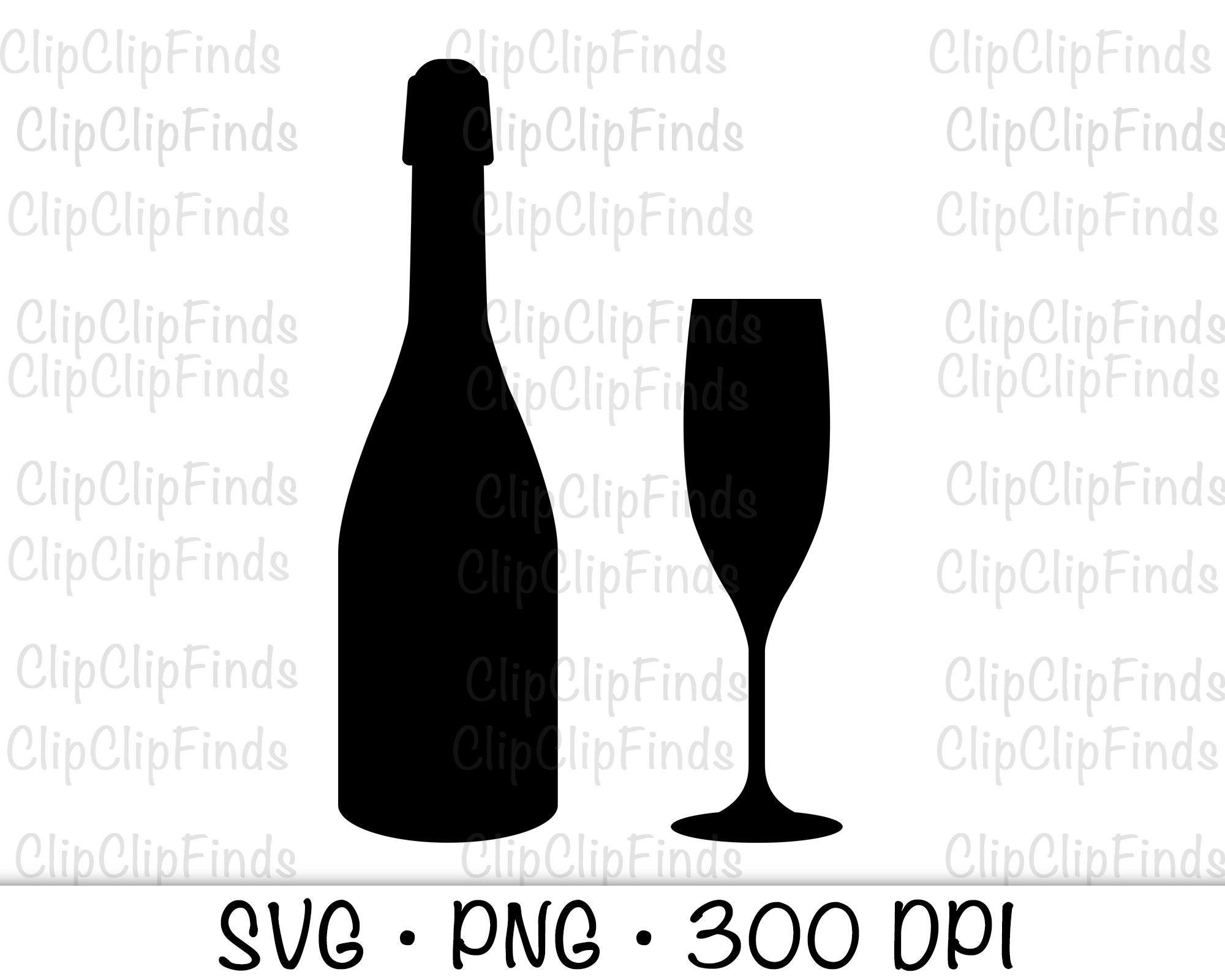 Champagne Bottle SVG Champagne Flute Glass Vector Cut File - Etsy Singapore