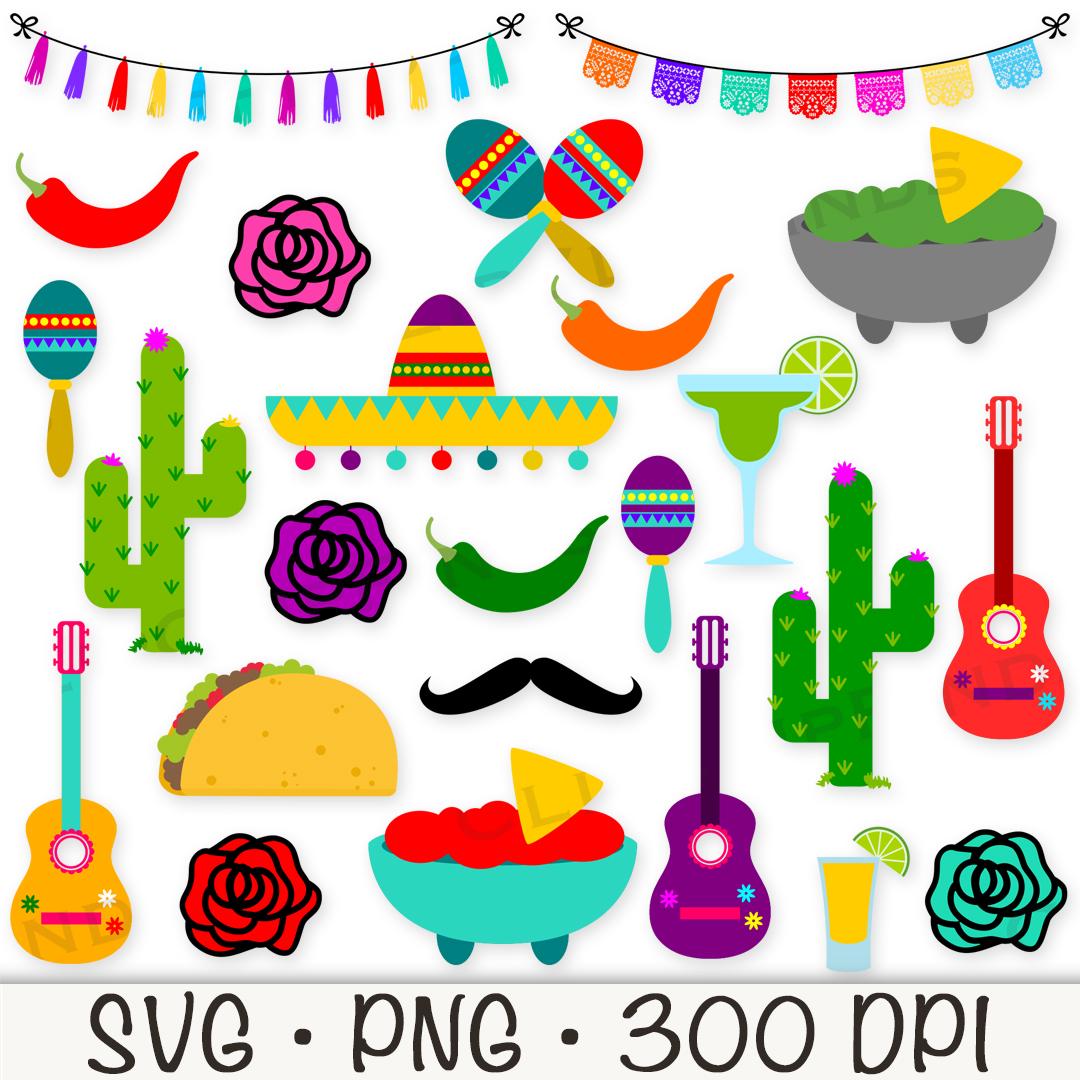 Cinco De Mayo Clipart: Mexican Fiesta Graphics (SVG, PNG) - Etsy