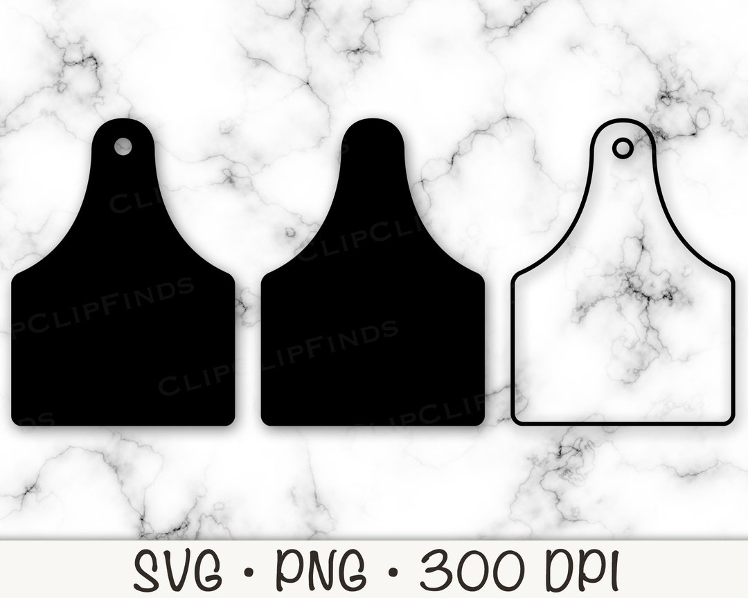 Cow Tag SVG, Cow Tag Outline, Cow Tag PNG, Cow Tag Silhouette, Instant ...