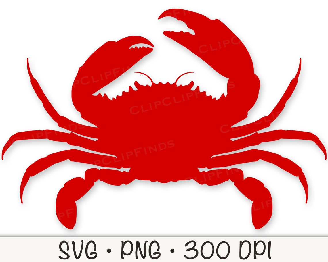 Crab SVG Vector Cut File and PNG Transparent Background - Etsy
