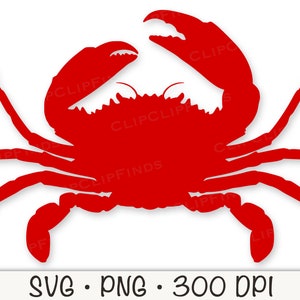 Crab SVG Vector Cut File and PNG Transparent Background Instant ...