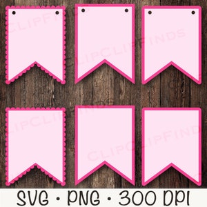 Scalloped Bunting SVG, Bunting Banner SVG, Garland PNG, Double Layered ...