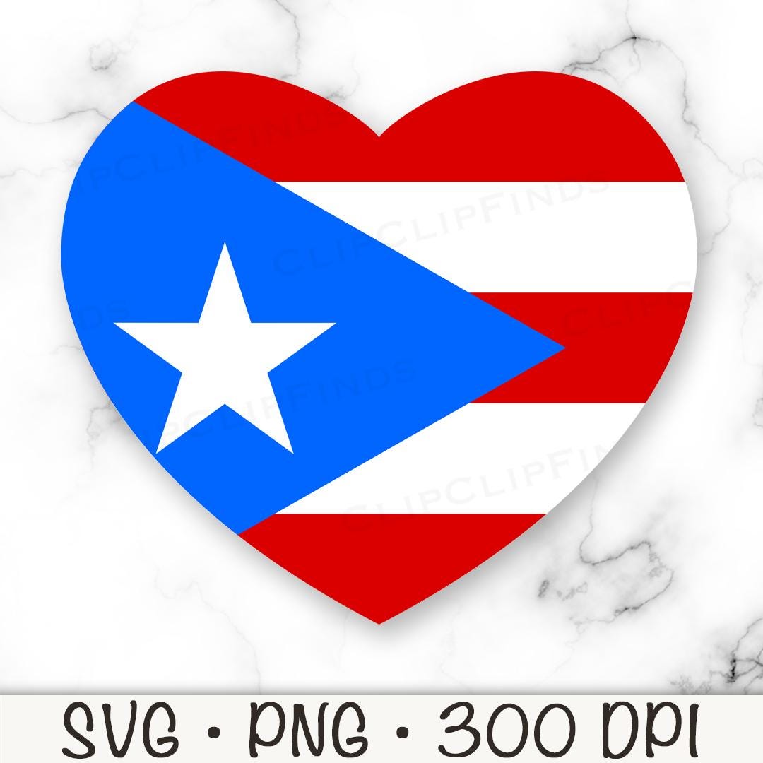 Puerto Rican Flag Heart SVG, Puerto Rican Flag Heart PNG, Puerto Rico ...