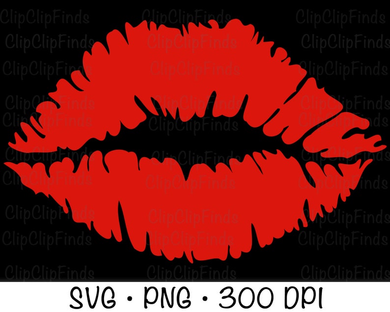 Kiss Print Red Kiss Lip Red Lips SVG PNG Clip Art - Etsy