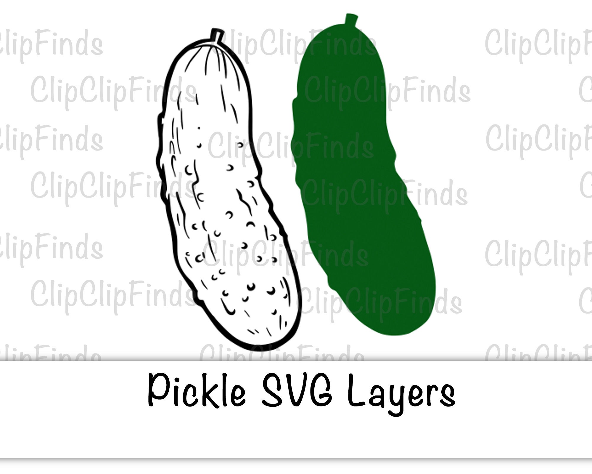 Pickle SVG Vector Cut File and PNG Transparent Background Clip - Etsy ...