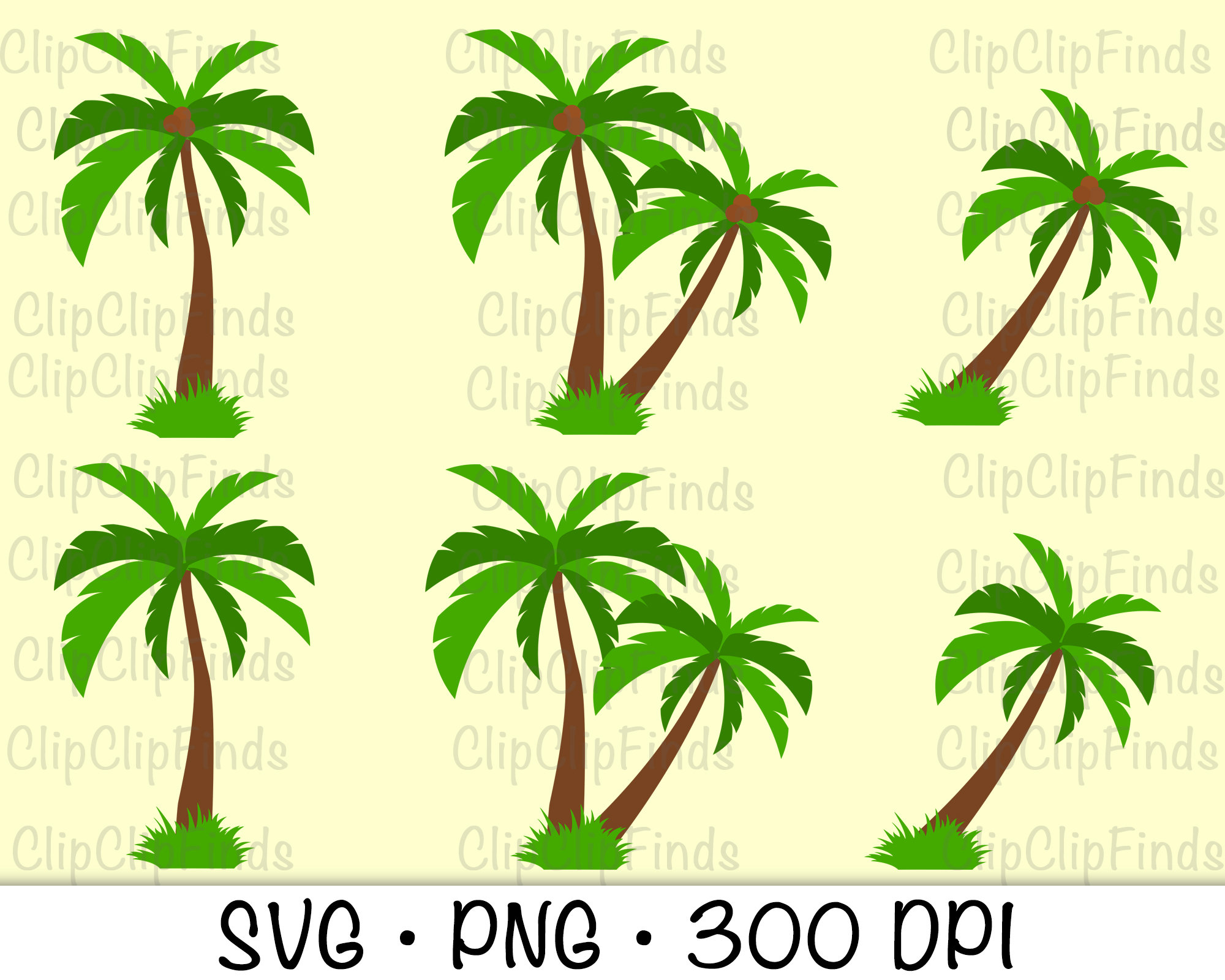 Coconut Palm Tree SVG PNG Instant Digital Download - Etsy UK