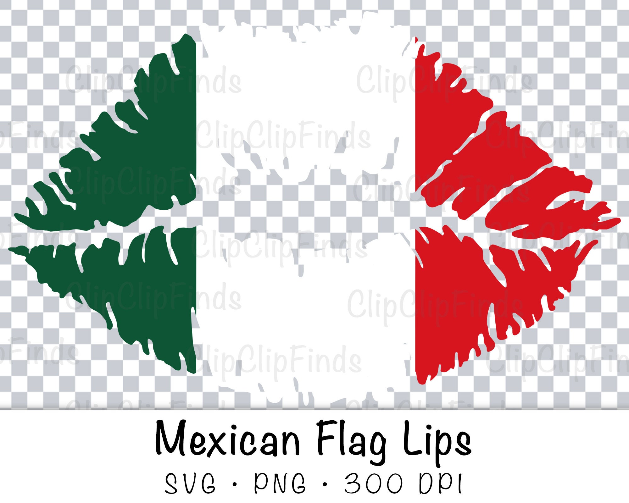 Mexican Flag Lips SVG Vector Cut File and PNG Transparent | Etsy
