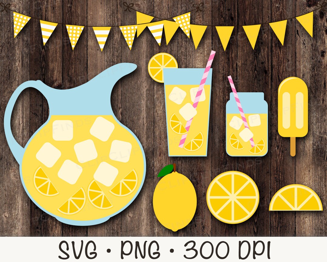 Lemonade Clip Art, Lemonade Bundle Pack, Lemon, SVG, PNG, Clip Art ...