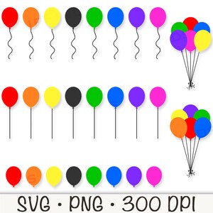 Balloons Clipart, Balloons SVG, Balloons PNG, Bunch of Balloons ...