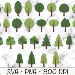 Tree SVG, Tree Clipart, Tree PNG, Flat Minimalist Trees, Cartoon Trees ...