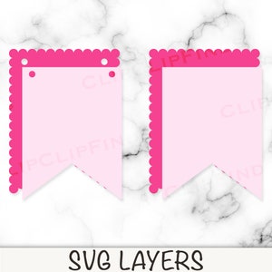 Scalloped Bunting SVG, Bunting Banner SVG, Garland PNG, Double Layered ...