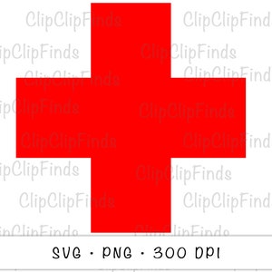 Red Cross SVG Vector Cut File and PNG Transparent Background - Etsy