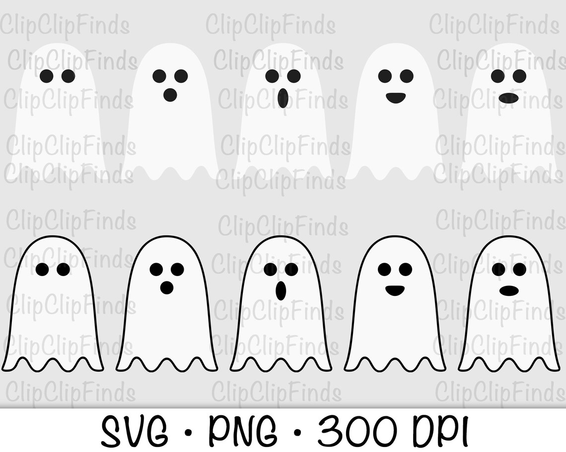 Ghosts Cute Ghosts Ghost SVG Ghosts PNG Ghost Clipart - Etsy