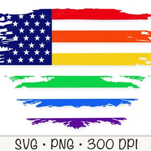 LGBTQ Pride Distressed American Flag SVG, Pride Flag, Rainbow Flag ...