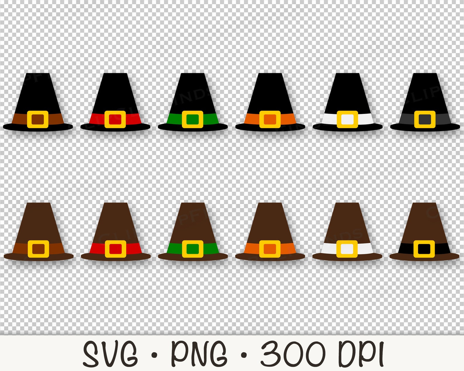 Pilgrim Hat, SVG Vector Cut File and PNG Transparent Background, Clip ...