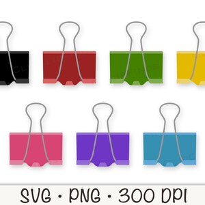Binder Clips Clipart, SVG, PNG, School Supplies, Teacher, Student ...