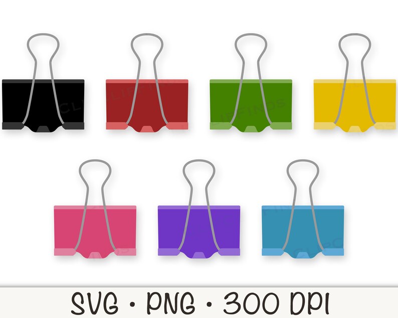 Binder Clips Clipart, SVG, PNG, School Supplies, Teacher, Student ...