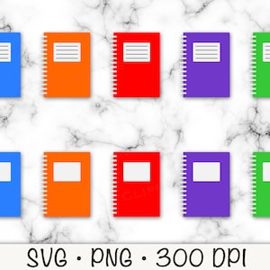 Notebook Clipart, Notebook SVG, Spiral Notebook PNG, Colorful Notebook ...