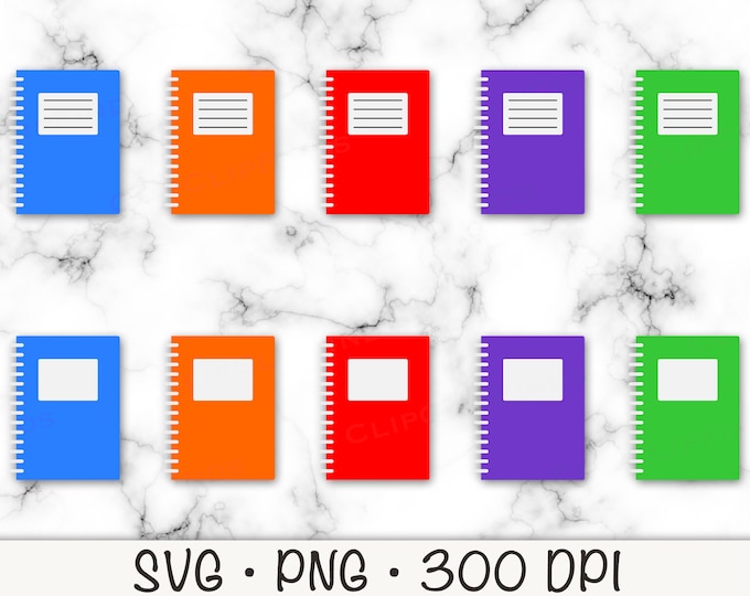 Notebook Paper Blank Svg, Spiral Notebook Svg, Lined Notebook Svg ...