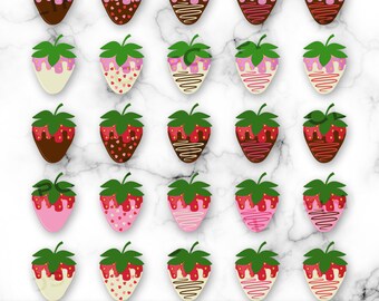 Chocolate Covered Strawberries Clipart PNG, Digital Download ...