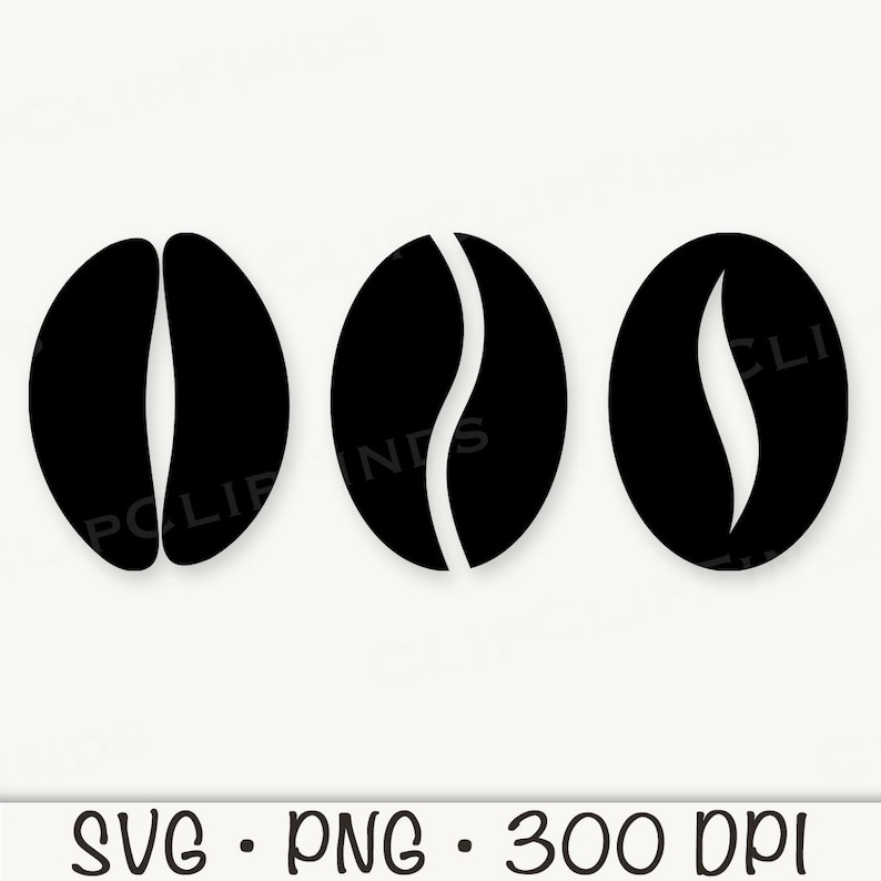 Silueta de grano de café: SVG, PNG, vector (descarga digital) - Etsy México