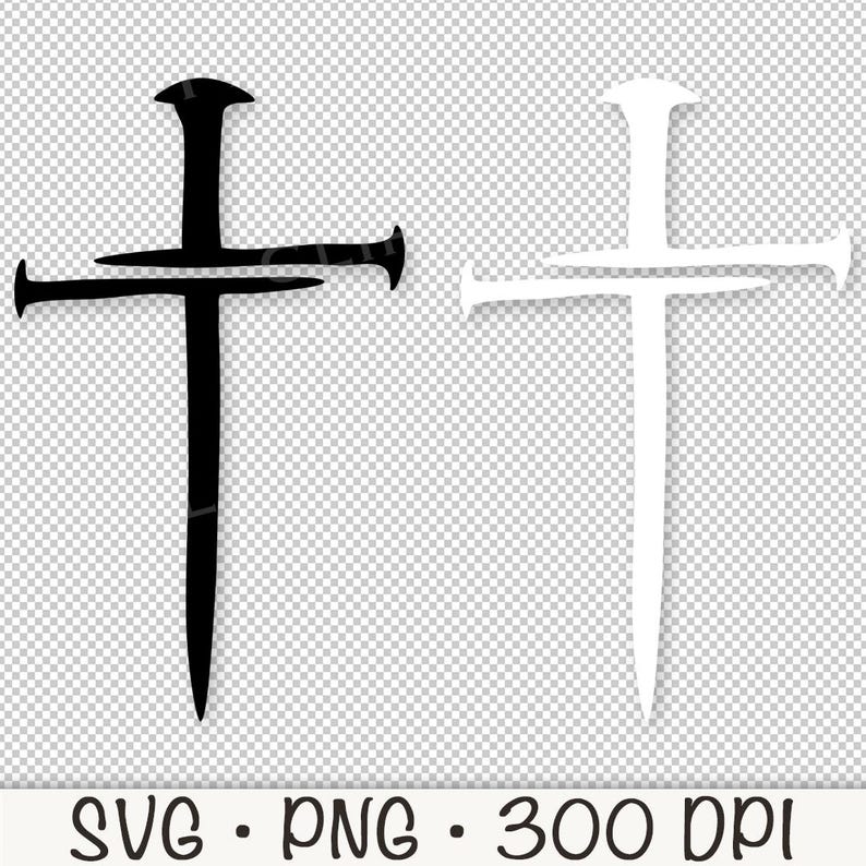 Nail Cross SVG, Nail Cross PNG, Nail Cross Silhouette, Easter Cross ...