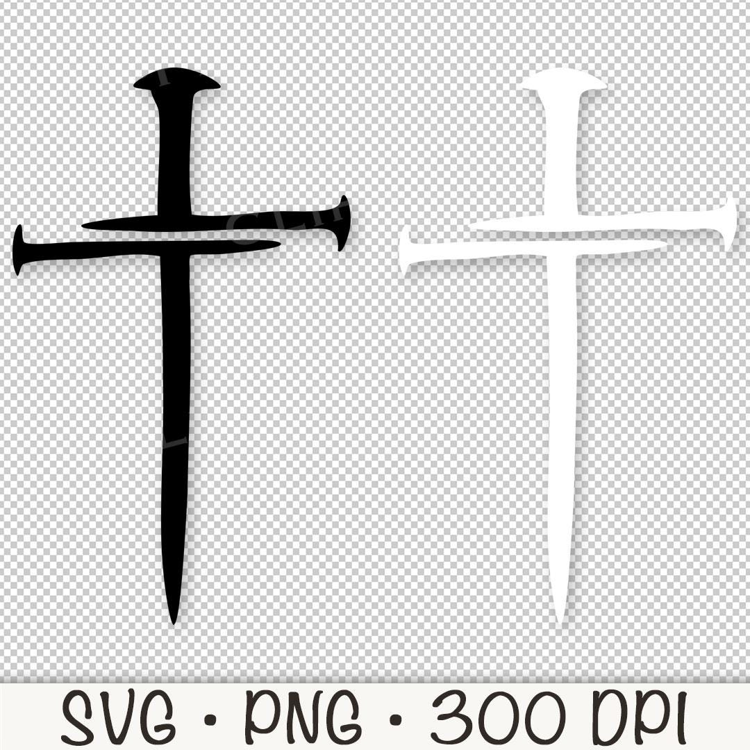 Nail Cross SVG, Nail Cross PNG, Nail Cross Silhouette, Easter Cross ...