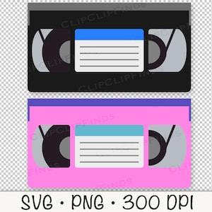 VHS Cassette Tape SVG, Retro Cassette Tapes Clipart, 80's, 90's, VCR ...