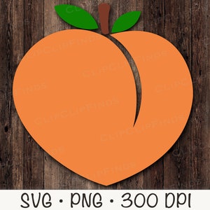 Peach SVG, Vector Cut File, Peach PNG, Transparent Background Clip Art ...