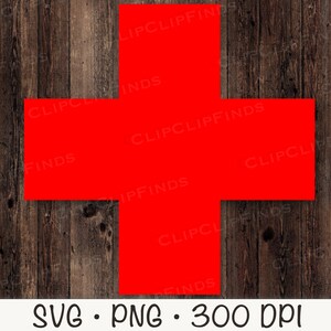 Red Cross SVG: Vector Cut File, PNG Clipart (digital Download) - Etsy