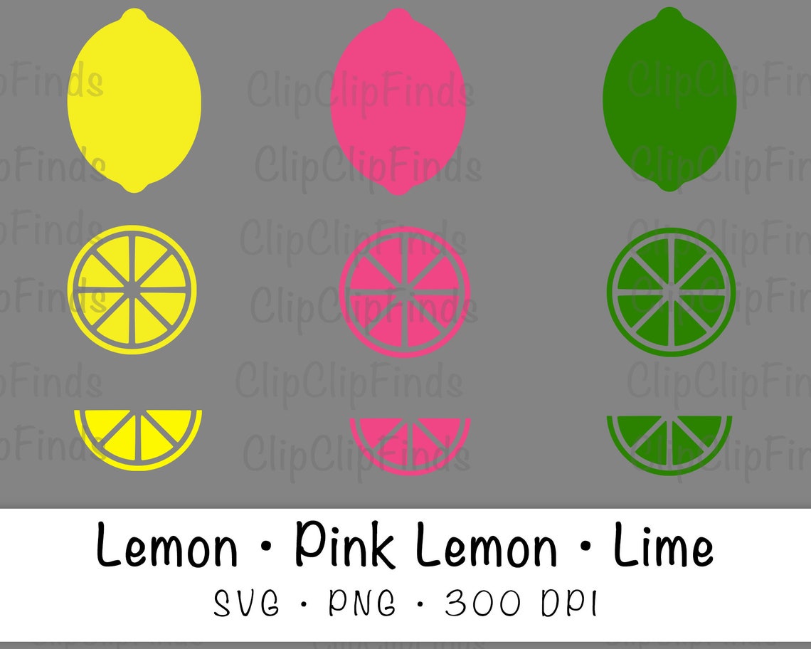 Lemon SVG Lime SVG Pink Lemon Bundle Pack Vector Cut File - Etsy Canada