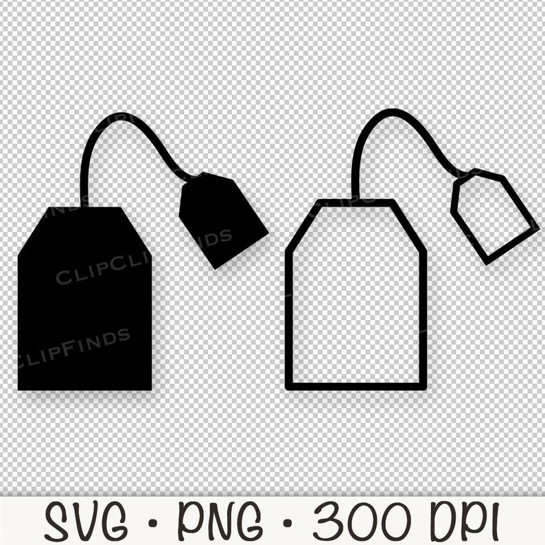 Tea Bags SVG, Tea Bag PNG, Tea Bag Silhouette Shape, Tea Bag Outline ...