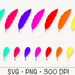 Feather SVG Bright Colorful Feathers Vector Cut File and PNG - Etsy