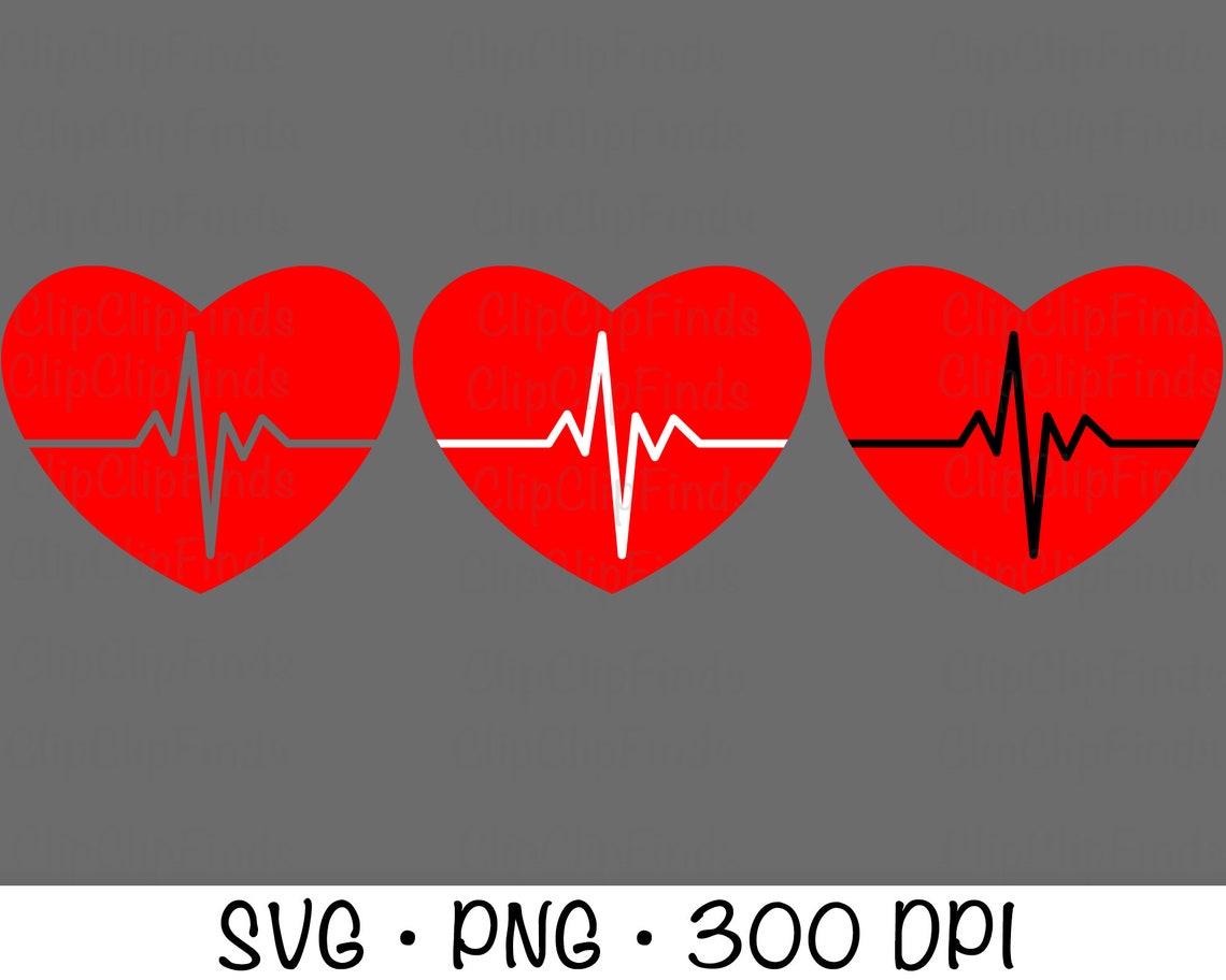 Heart Beat SVG Vector File Heartbeat PNG Transparent - Etsy